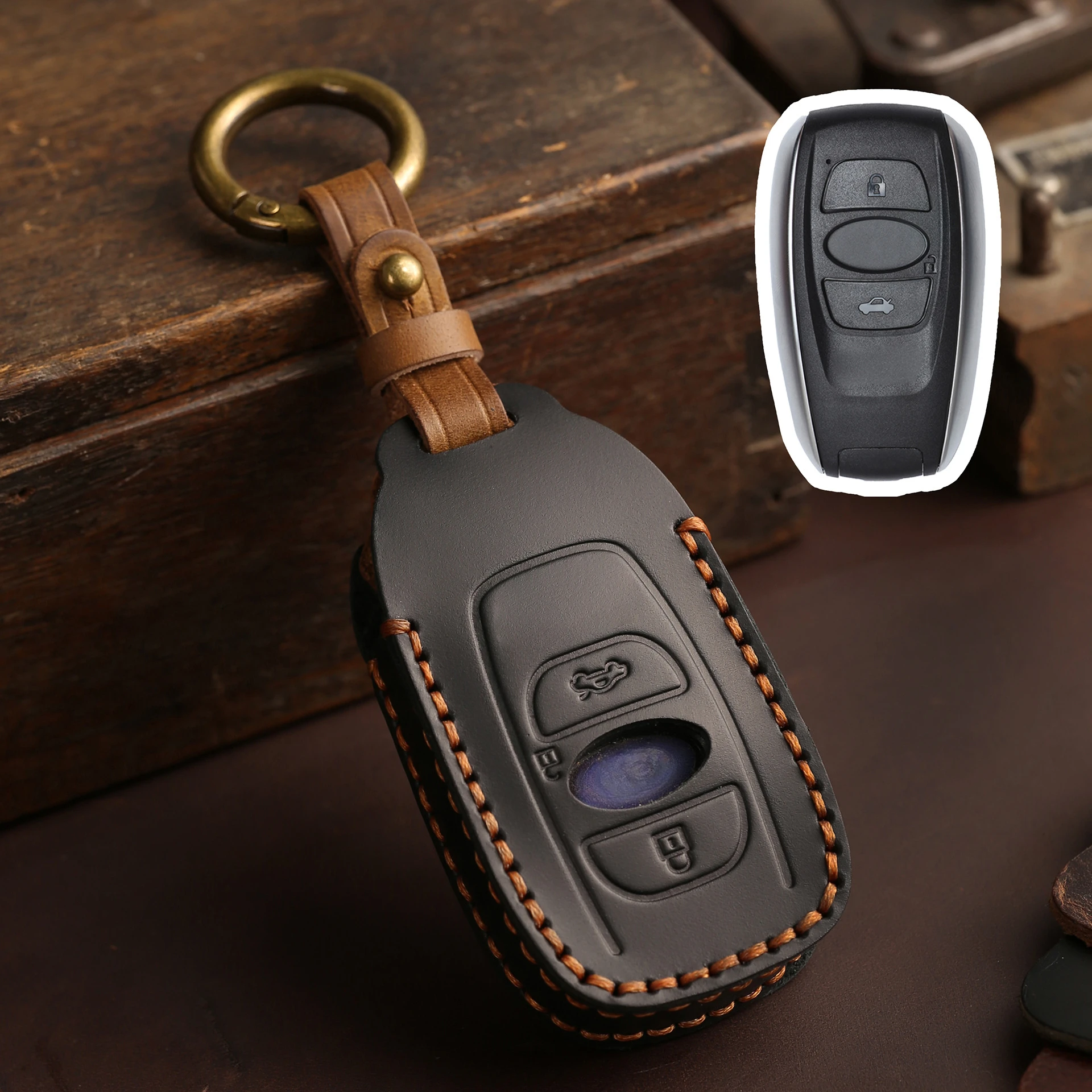 Car-Key-Case-Cover-Leather-Protector-Set-for-Subaru-BRZ-XV-SV-Forester ...