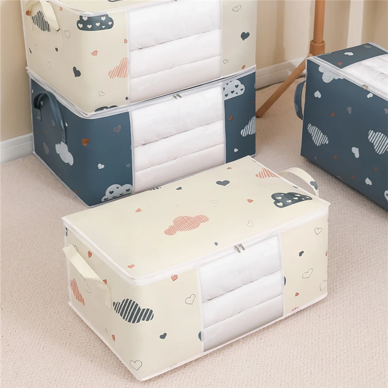 Quilted Quilt Storage Bag Folding Blanket | Storage Bag Clothes Blanket ...