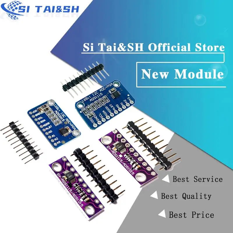 16 bit i2c ads1115 ads1015 módulo adc 4 canal com pro amplificador de ...