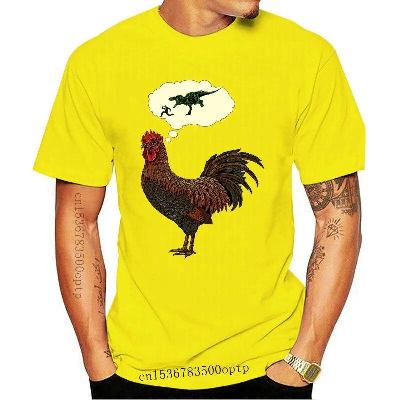 New-ROOSTER-DAYDREAMS-T-shirt-chicken-daydream-dinosaur-evolution-funny ...