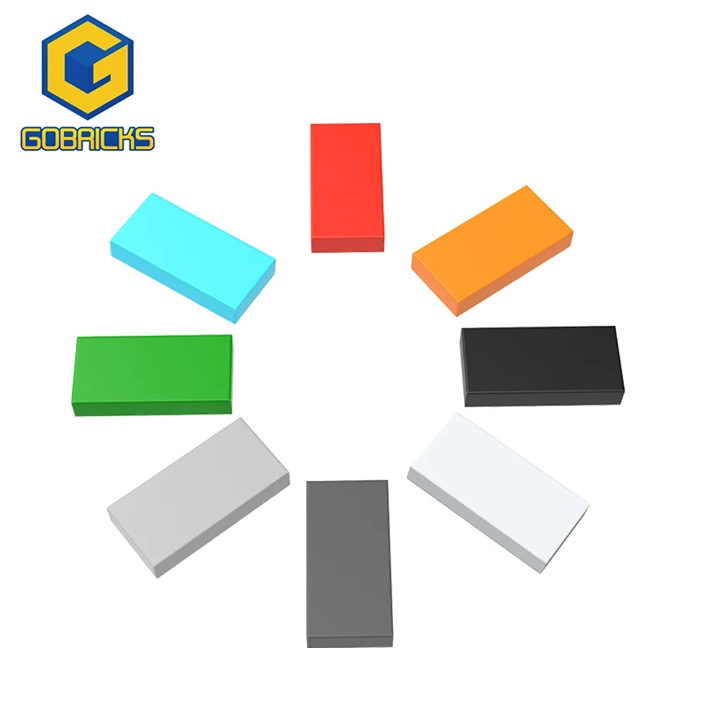 Gobricks-10pcs-Building-Blocks-Tile-1-x-2-with-Groove-compatible-with ...