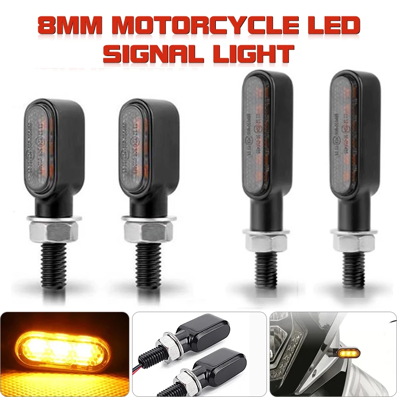 8mm Mini Led Motorcycle Turn Signal Light Lamp Indicators Blinker ...