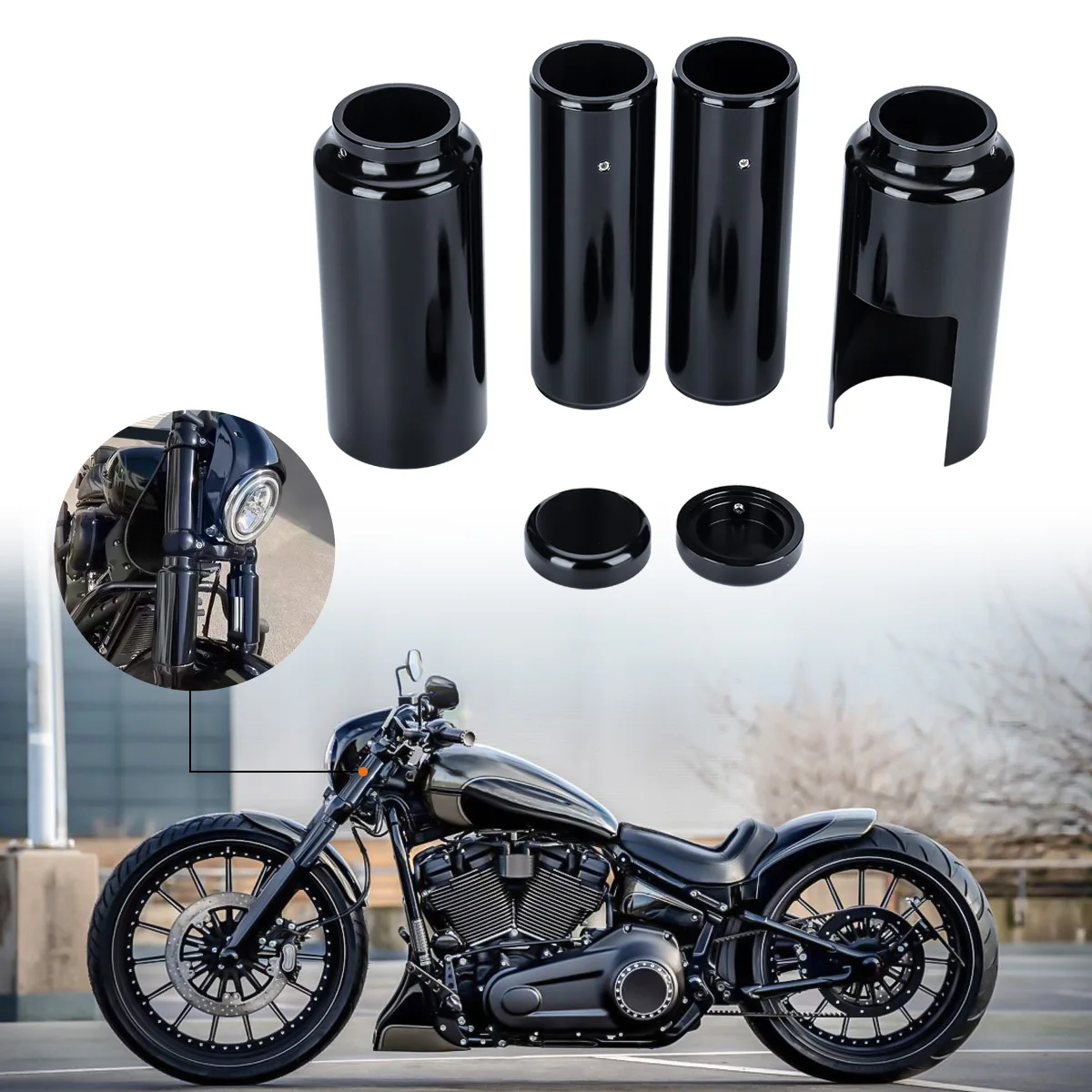 Motorcycle-Upper-Lower-Front-Fork-Absorber-Cover-Protector-Tube-Sleeve ...
