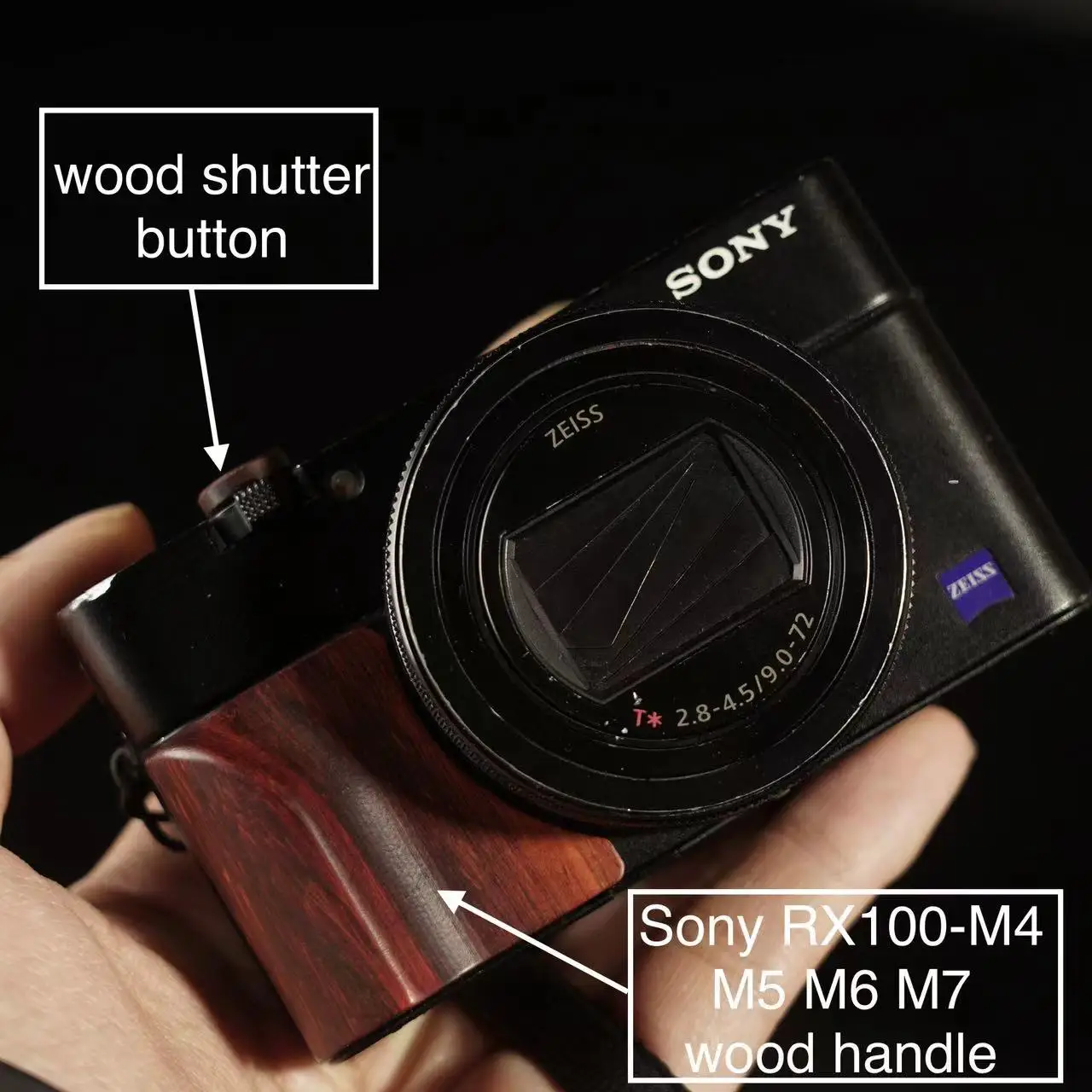 Sony-camera-RX100-solid-wood-handle-shutter-button-RX100M6-M7-anti-slip ...