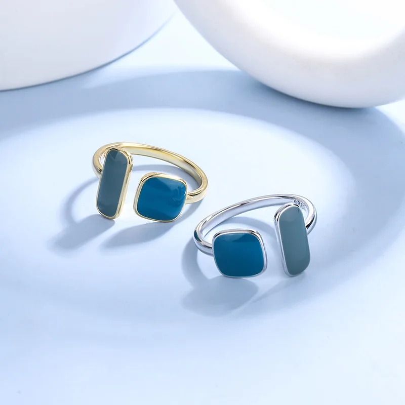 925 Sterling Silver Unique Blue Stone Ring For Women Fine Jewelry ...