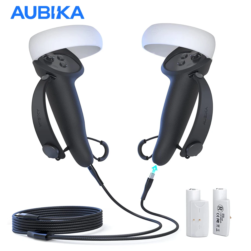 AUBIKA Rechargeable Controller Grips Cover for Meta/Oculus Quest 2 with ...
