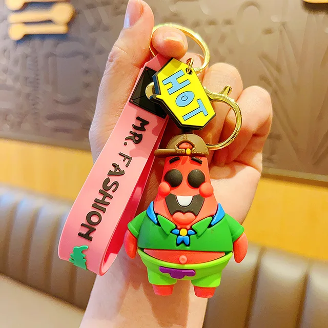 Anime SpongeBob Patrick Star Funny Keychain Bodybuilding Muscle Key ...