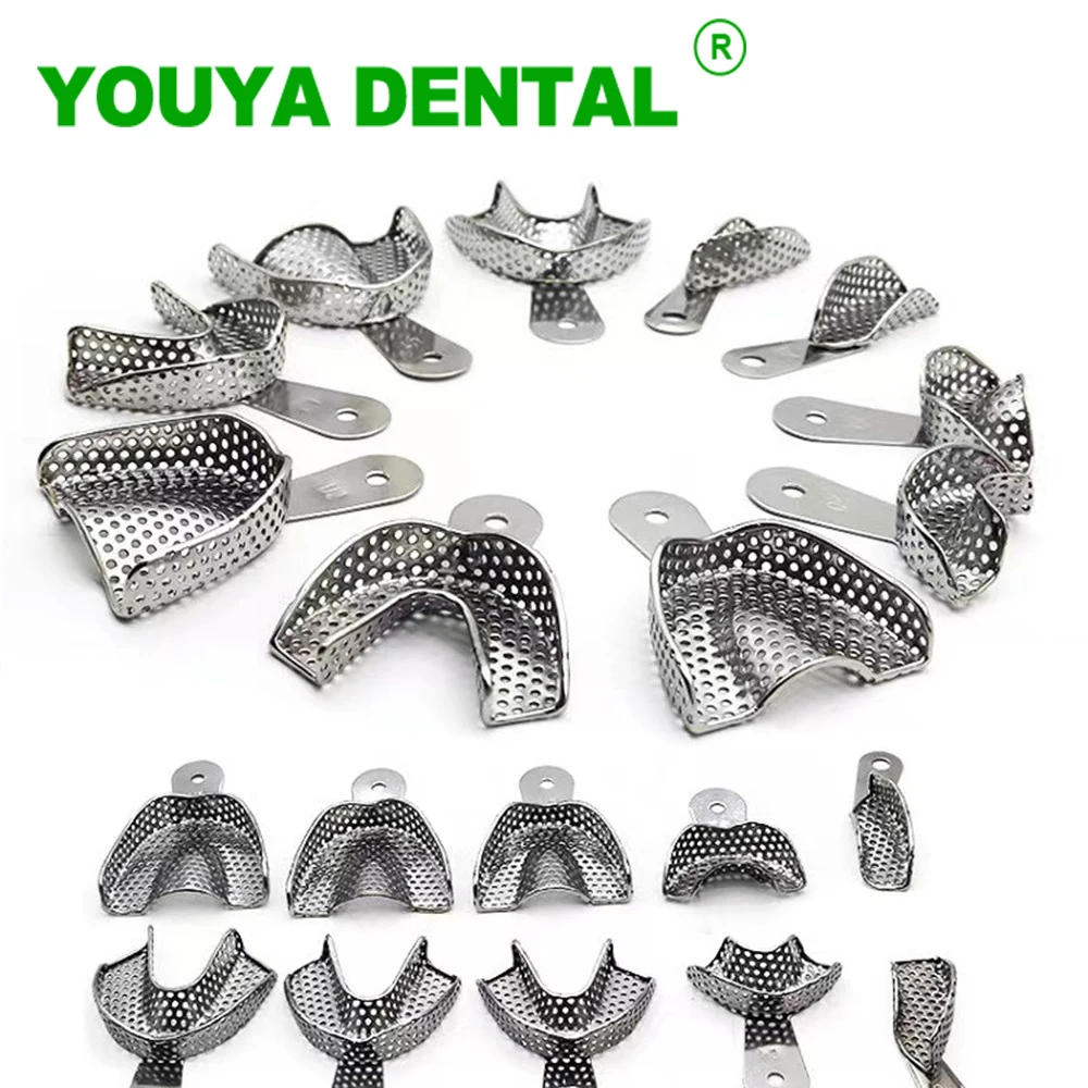 10Pcs-Set-Dental-Stainless-Steel-Impression-Tray-Autoclavable-Teeth ...