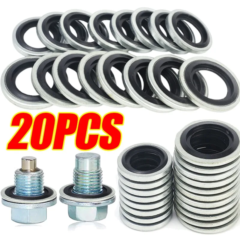 10/20pcs Car Oil Drain Plug Gasket M12 M14 Seal Washer Galvanized Steel ...