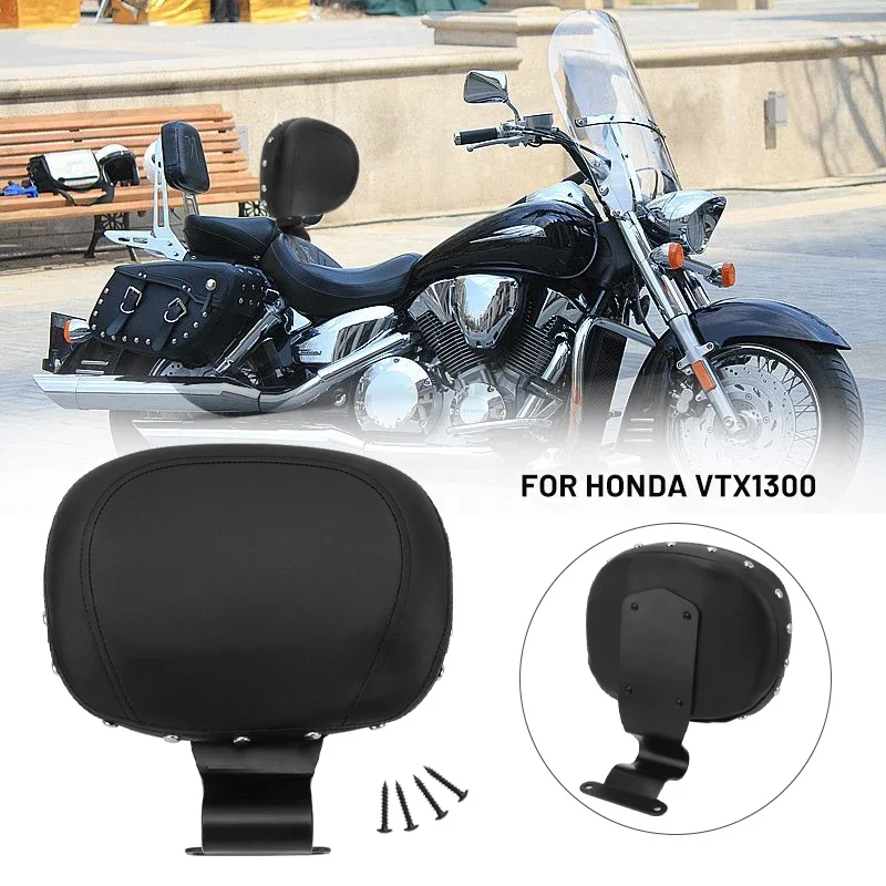 Motorcycle-Front-Rider-Plug-In-Driver-Backrest-Black-Sissy-Bar-Leather ...