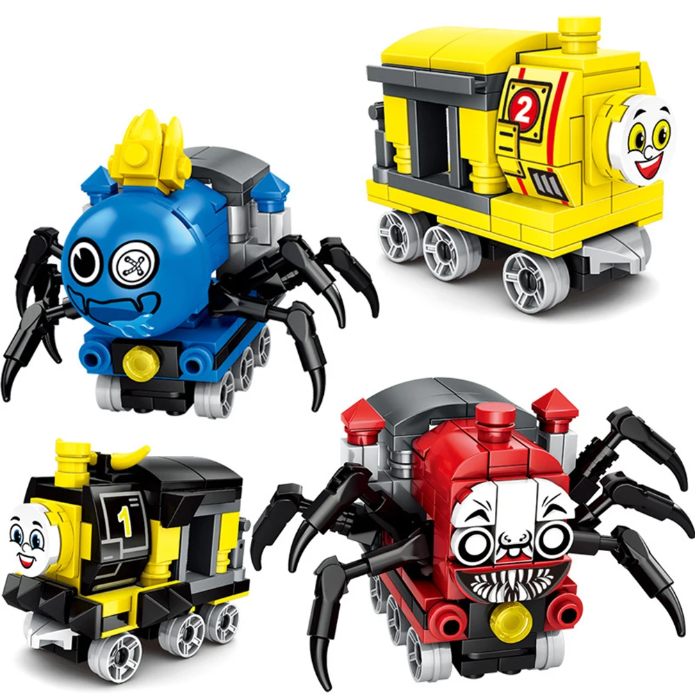 Cartoon Monster Building Blocks Set Game Spider Train MOC Choo-Choo ...