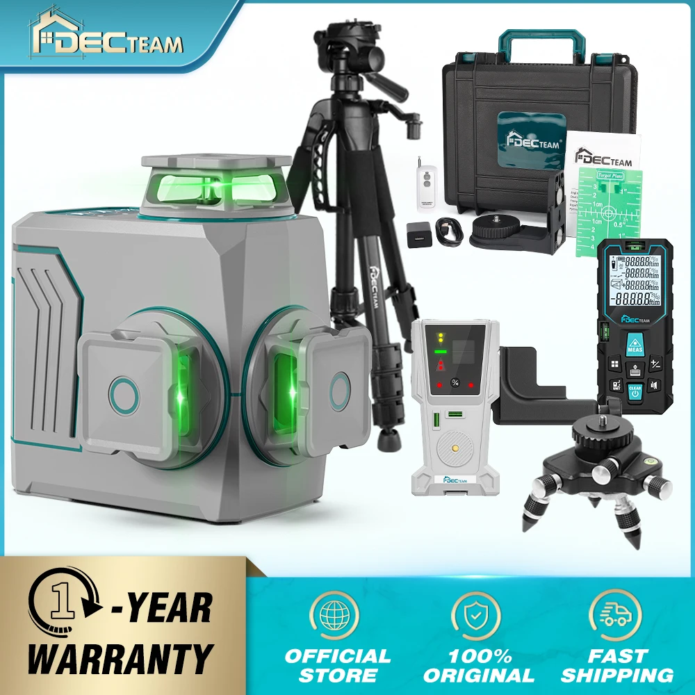 Decteam-12-Lines-Laser-Level-Combination-Set-Green-Beam-Cross-Line-Self ...