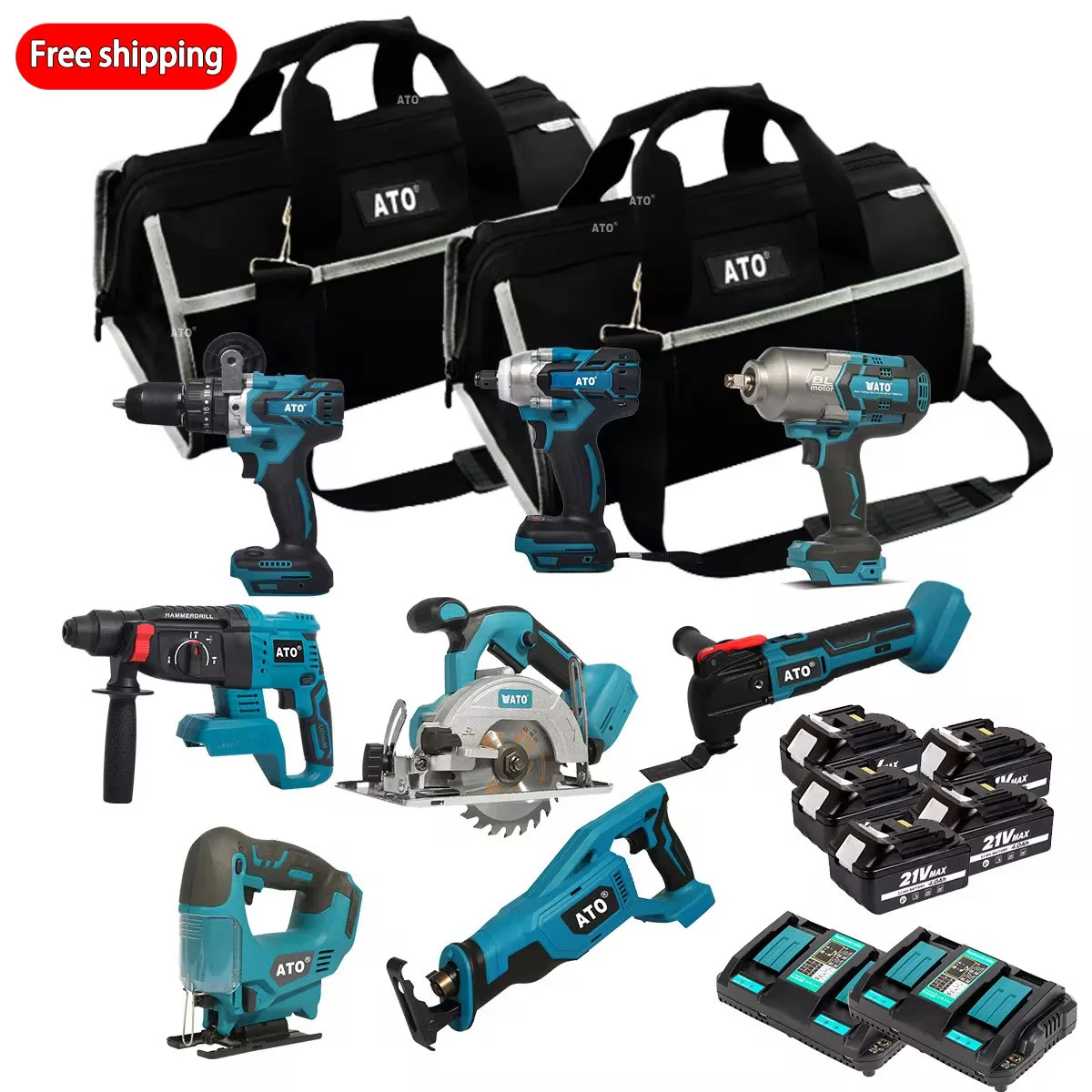 ATO-Lithium-Battery-8-In-1-Combo-Kits-Power-Tools-Sets-Brushless ...