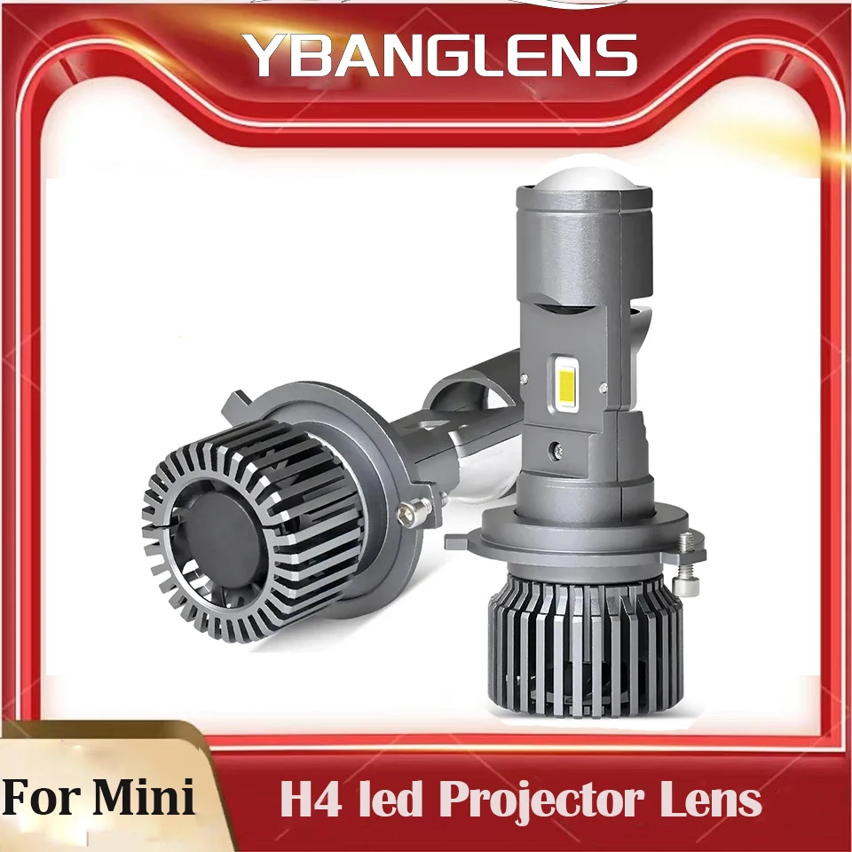 100W H4 LED Projector Mini Car Headlight Bulbs Bi-LED Mini Lens ...