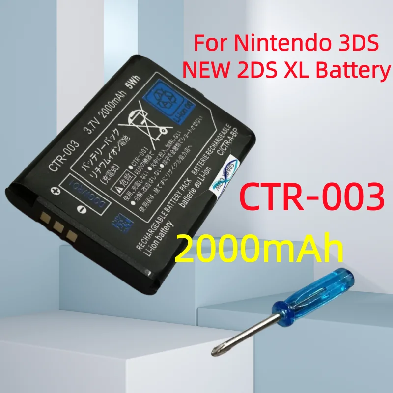 Batterie Li-ion 2000mAh CTR-003 pour Nintendo 3DS NEW 2DS XL, batterie ...