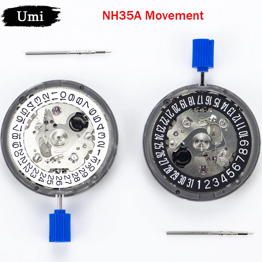 Nh35 Movement Crown At 3.8 3 6 Japan Original Nh35A With Black Date ...