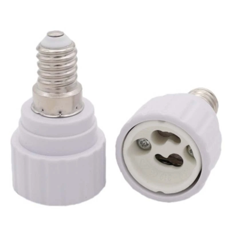 White E14 To Gu10 Ceramic Base Led Light Lamp Holder Converter Screw ...