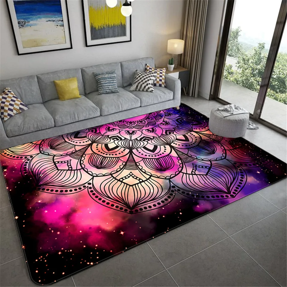 Colorful Star Sky Mandala Big Carpet Living Room Gorgeous Floor Mat Gi ...