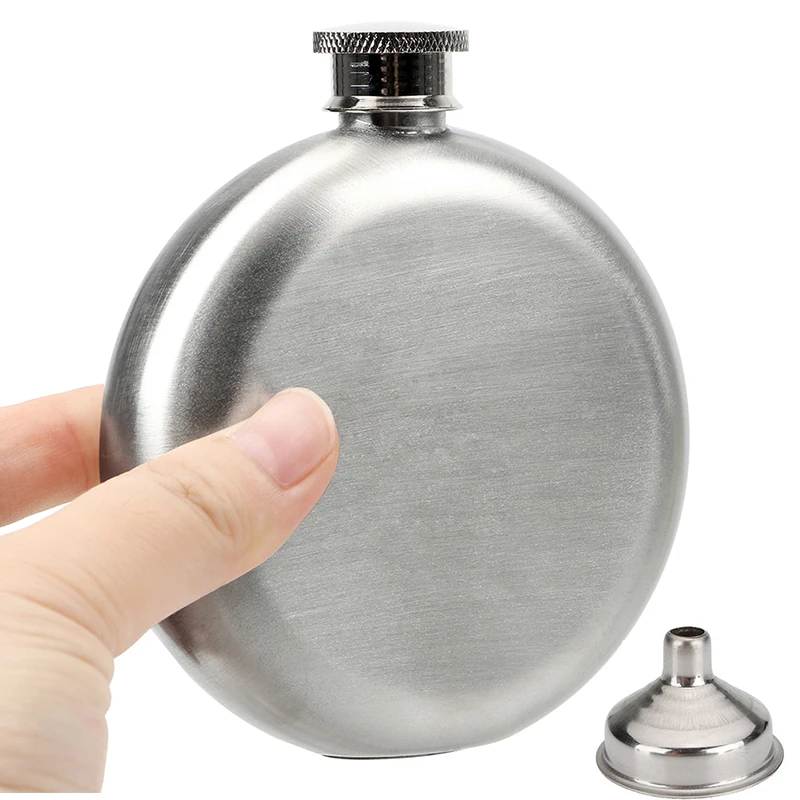 5oz Whiskey Hip Flasks Stainless Steel Round Alcohol Flask Drinkware ...