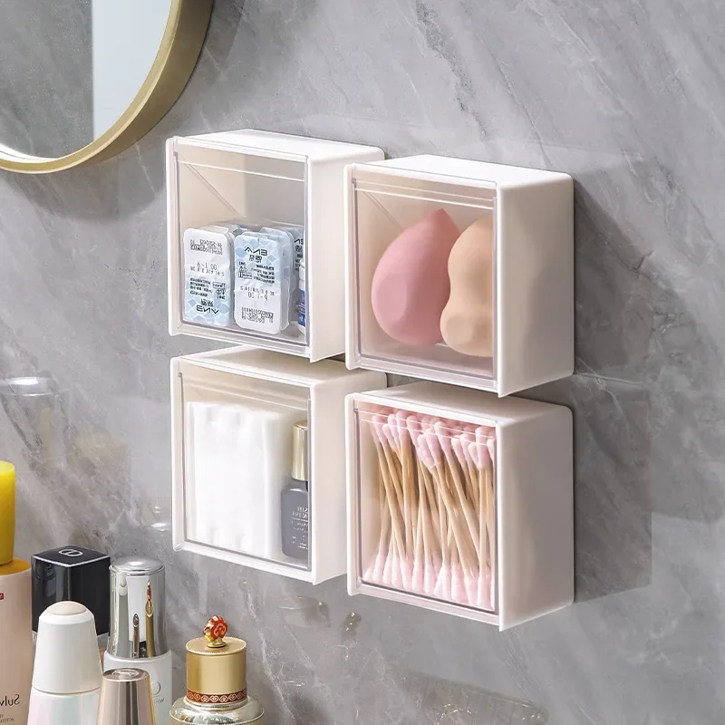 Plastic-Wall-Mounted-Storage-Boxes-Dustproof-Bathroom-Organizer-for ...