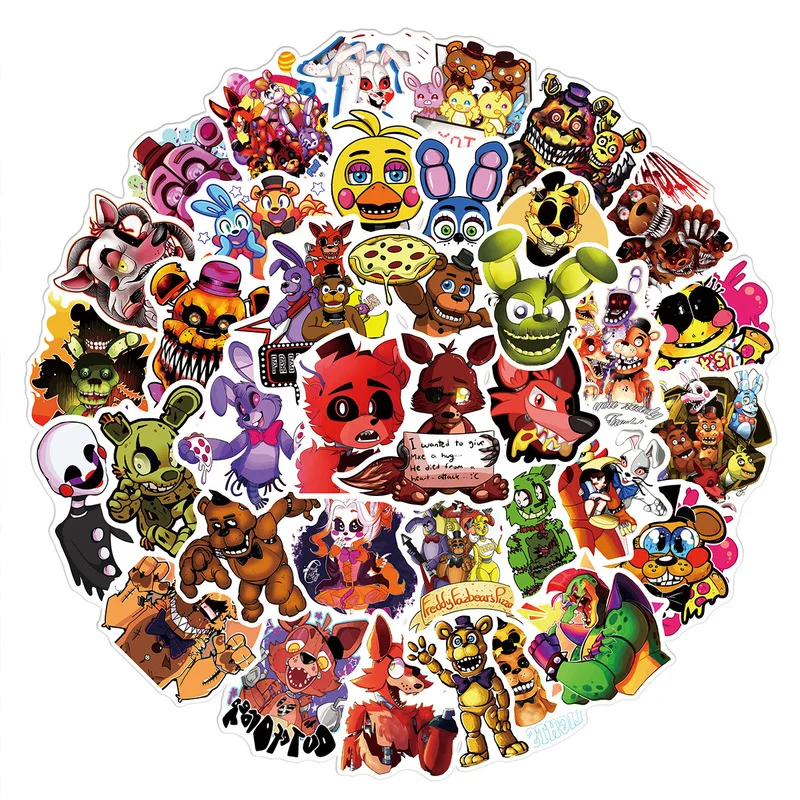 Game Five Nights Freddy FNAF Freddy Fazbear Bear Stickers Waterproof ...