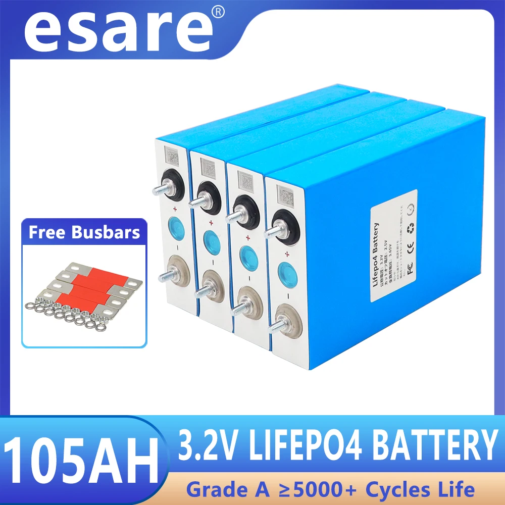 LiFePO4-100-Full-Capacity-Rechargeable-Battery-Cell-1-16PCS-3-2V-105Ah ...
