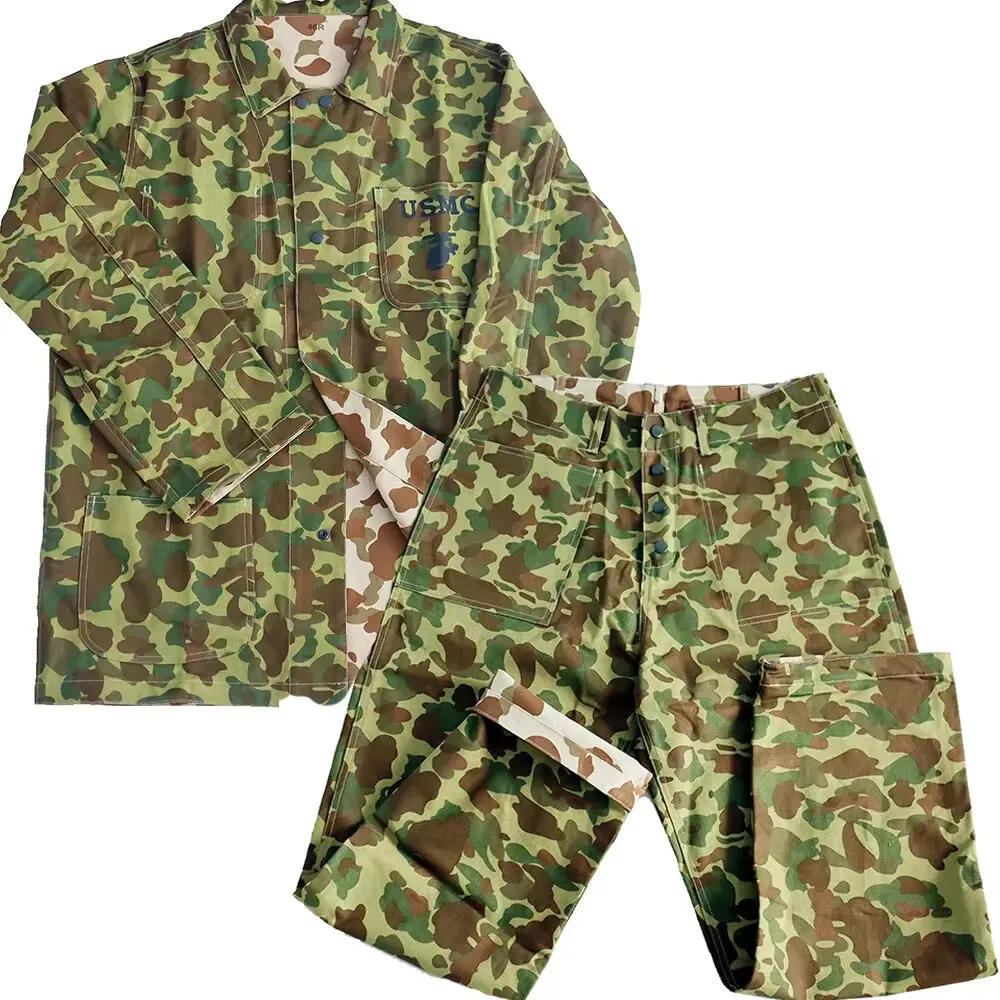 WWII-Ww2-American-Soldier-Camo-Set-Men-s-Jacket-Set-Pacific-Camouflage ...