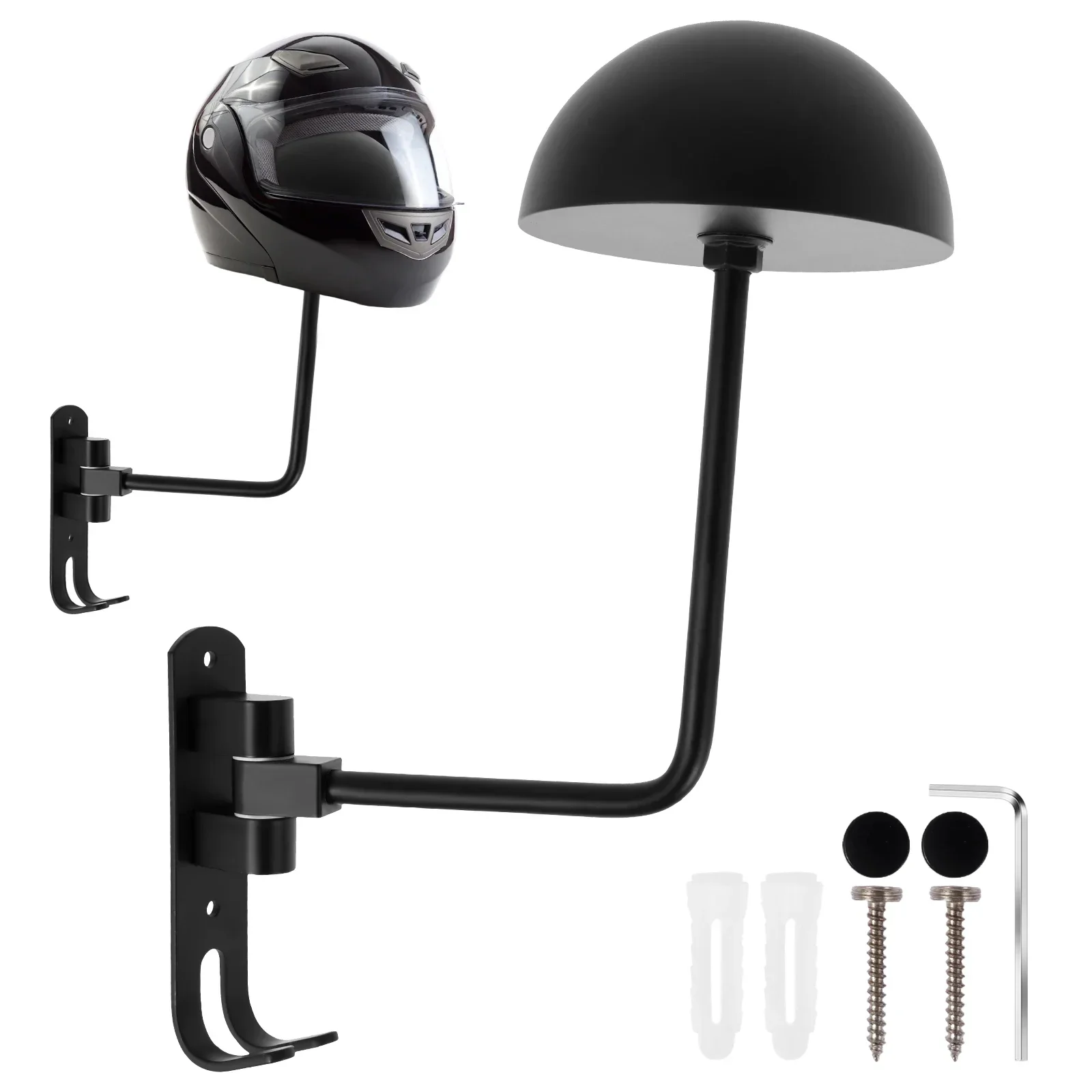 Motorcycle-Helmet-Rack-Wall-Mounted-Helmets-Display-Holder-180-Degree ...