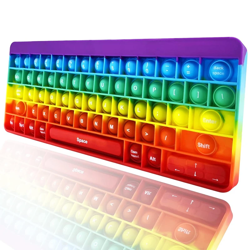 Silicone Keyboard Push Bubble Fidget Sensory Toys for Kids and Adults ...