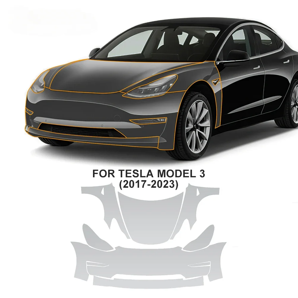 For Tesla Model Y 3 Highland Performance S X 2016-2024 TPU Pre-Cut PPF ...