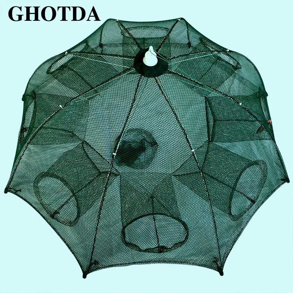 Automatic-Folding-4-20-Holes-Fishing-Net-Minnow-Shrimp-Cage-Nylon ...