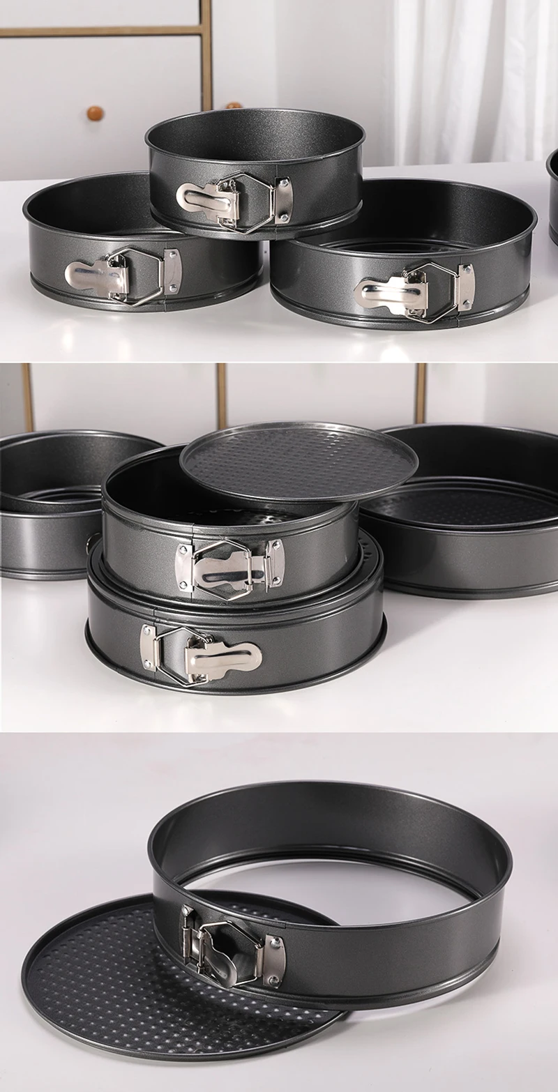 Moule à gâteau rond en métal antiadhésif, ustensiles de cuisson à fond ...