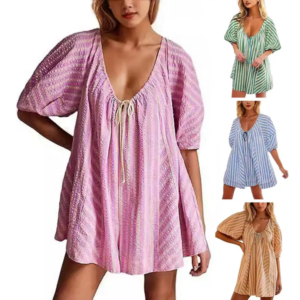 Women-Summer-Romper-Wide-leg-Romper-Stylish-Striped-Print-Patchwork ...