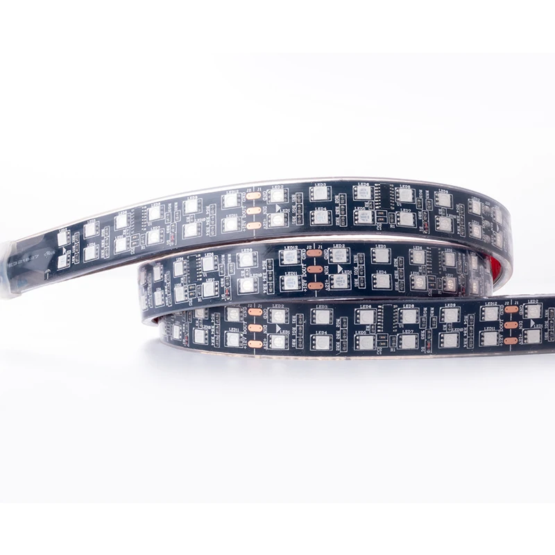Dual-Row-TM1812-Addressable-LED-Strip-Black-PCB-5050-Digital-Double-Row ...