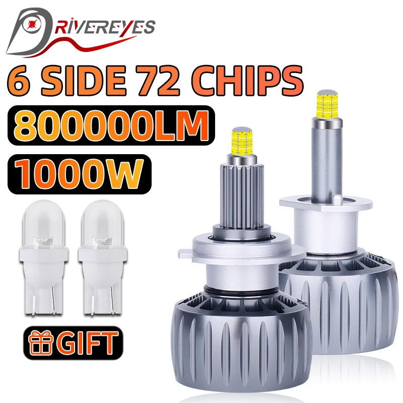 D2S LED 800000LM 1000W Canbus 360 CSP H7 H1 H11 H8 D4S D2R D4R D2H HB3 ...
