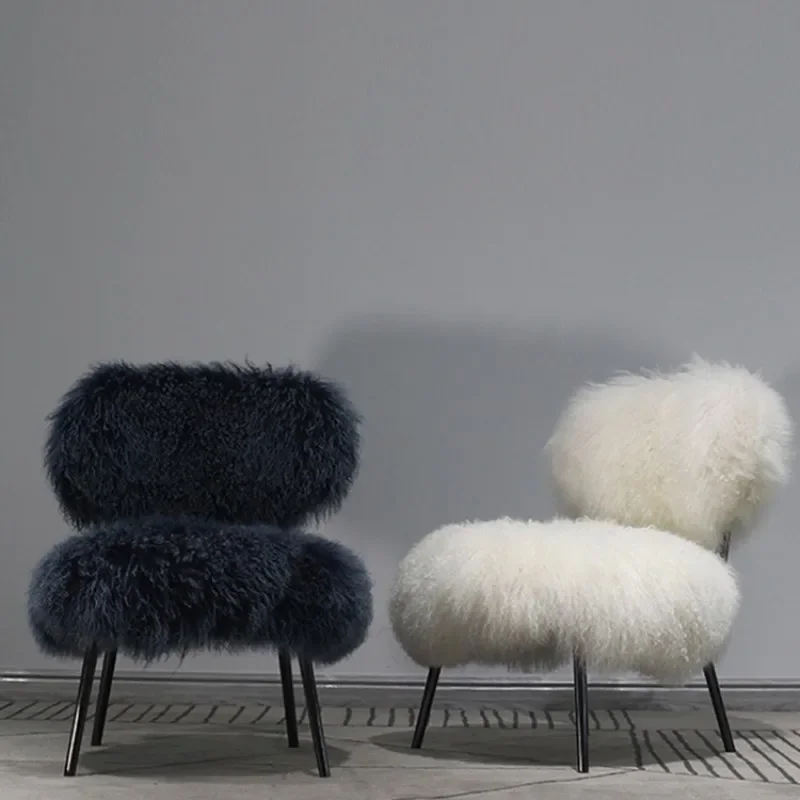Nordic Wool Living Room Chairs Casual Single Sofa Home Furniture Modern ...