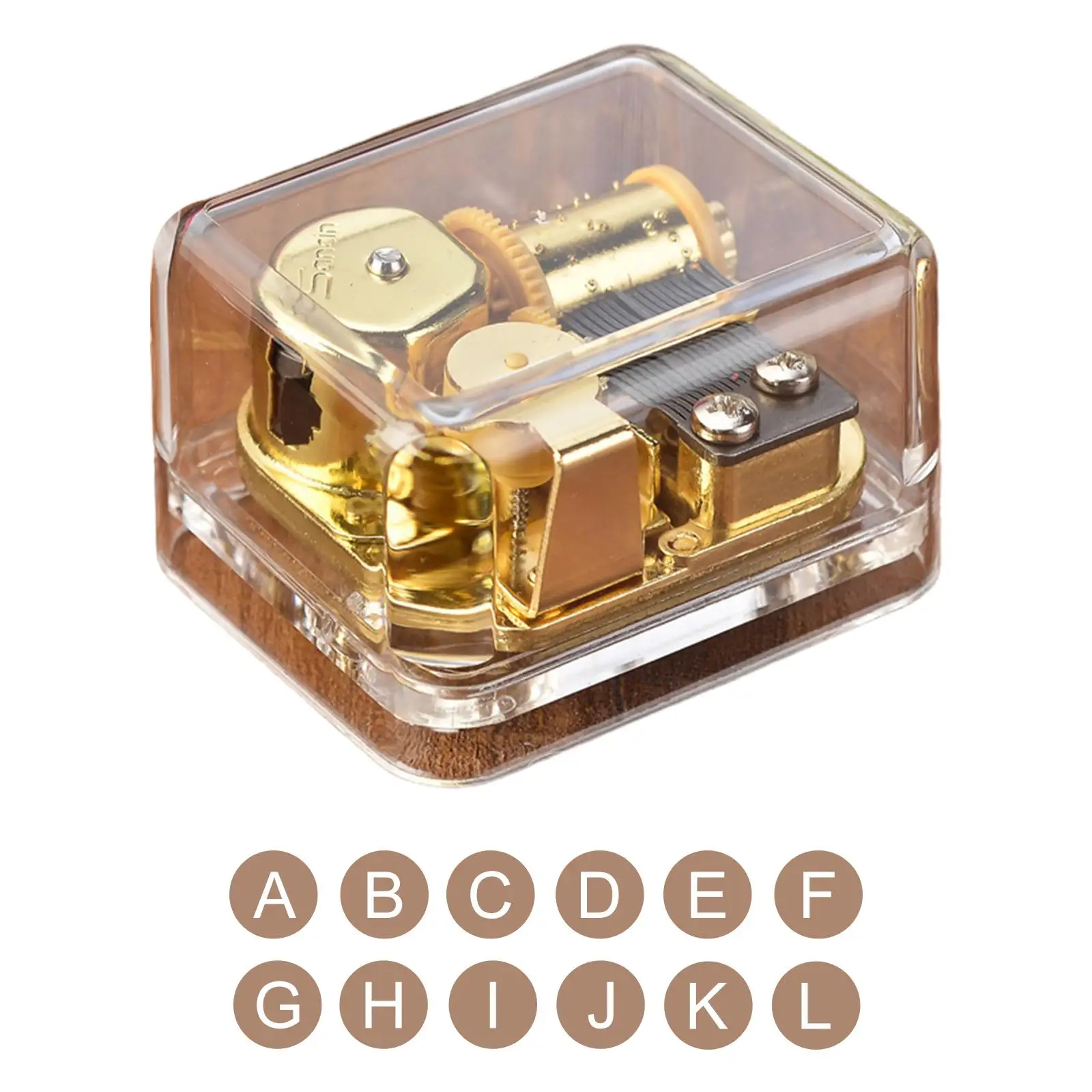 Acrylic Music Box With Gold Plating Movement For Christmas Wedding Gift ...