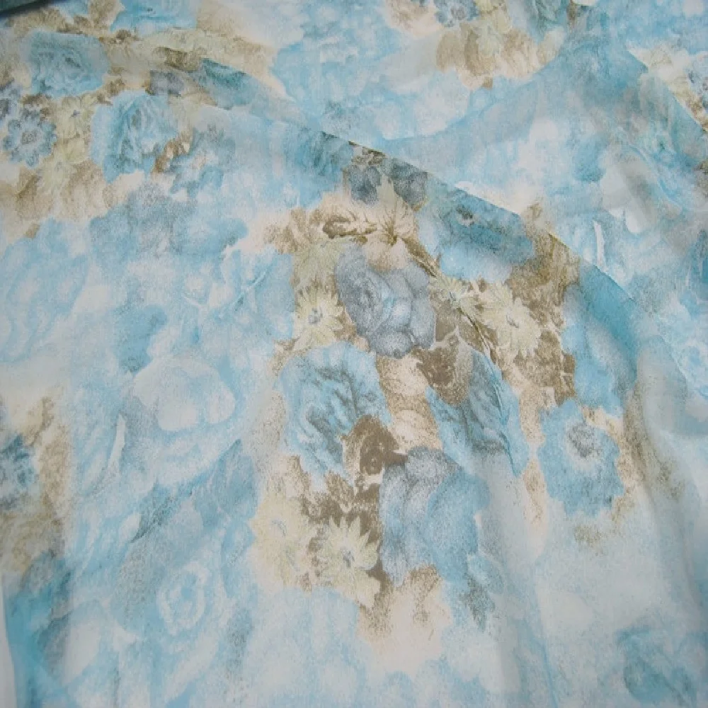 Natural Clear Grain Silk Georgette Fabric Digital Printing GGT Woven ...