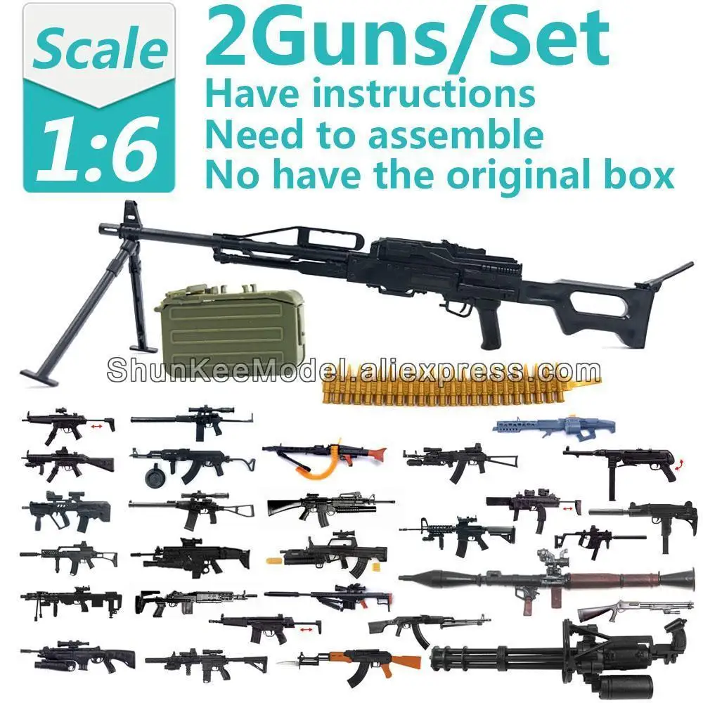 1-6-1-6-Scale-Action-Figures-Assembly-4D-Gun-Model-Machine-Gun-PKP-MP40 ...