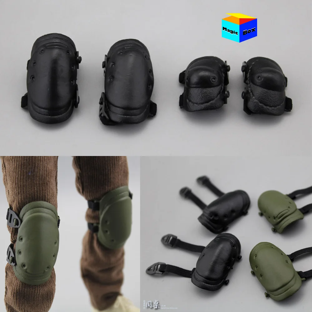 1-6-Soldier-PVC-Black-Military-Tactical-Knee-Pads-Hand-Guards-Model ...