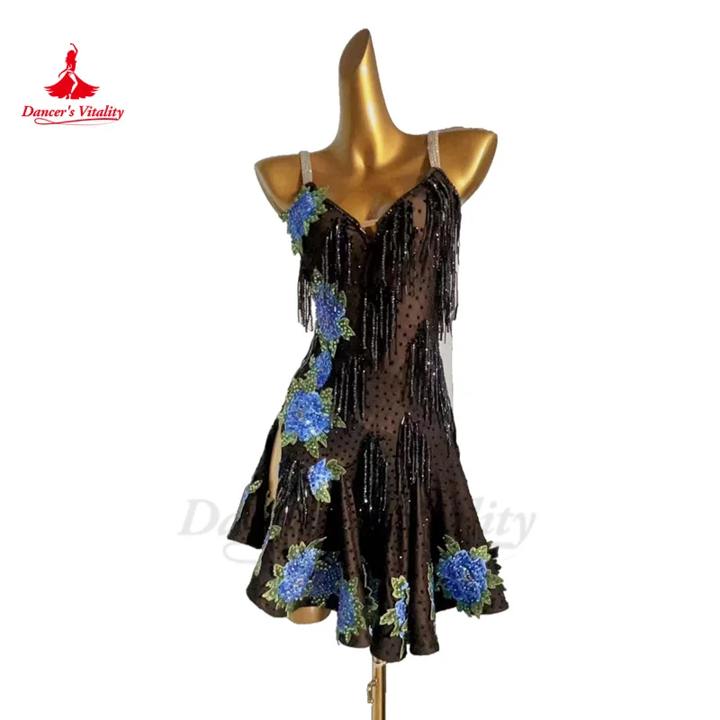 Vestido-de-actuaci-n-de-baile-latino-para-mujer-ropa-de-competici-n-de ...