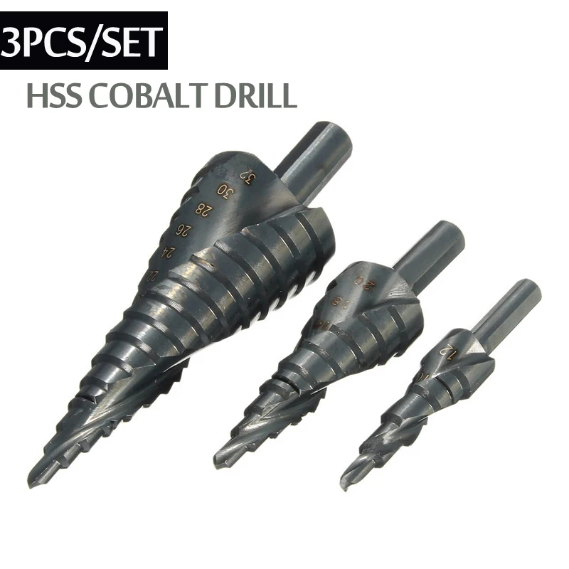 Juego de brocas escalonadas HSS, 4 32MM, espiral de acero de alta ...