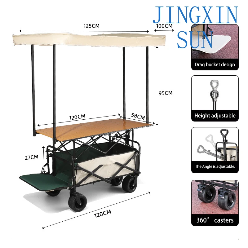 portable food stall hawker cart folding utility vehicle with folding ...