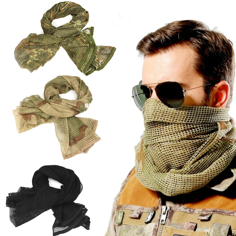 Tactical-Scarf-Camouflage-Mesh-Neck-Scarf-Military-Net-Keffiyeh-Sniper ...