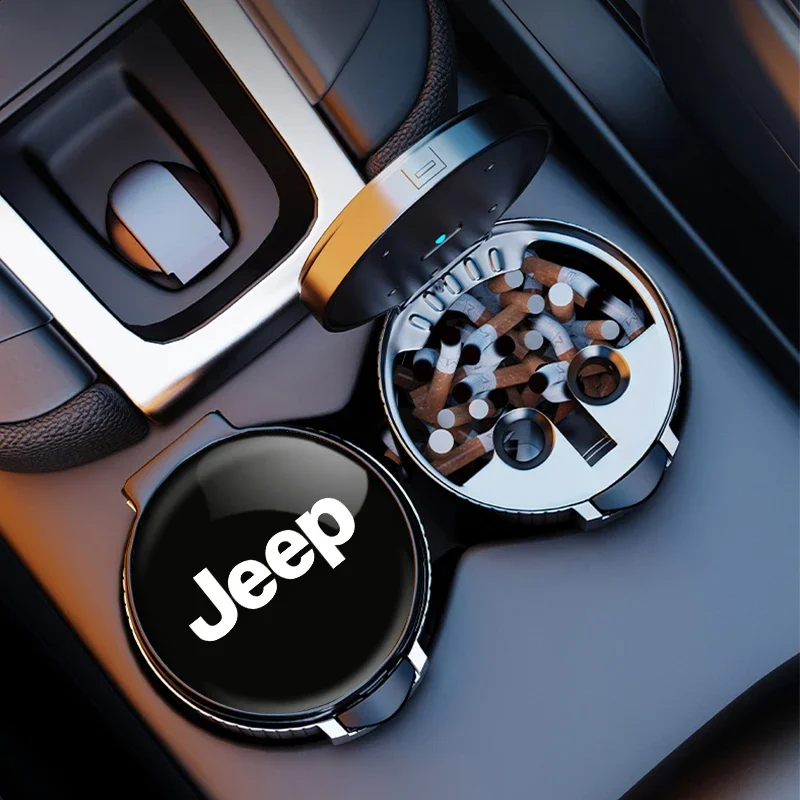 Car Ashtray with LED Light Cigarette Smoke Remover Car Ashtray Auto ...