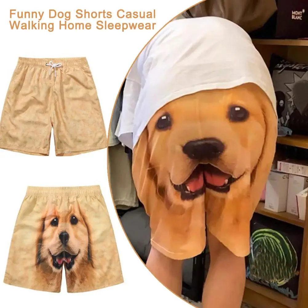 Funny Dog Shorts Casual Walking Home Sleepwear 3D Printed Men's Summer ...
