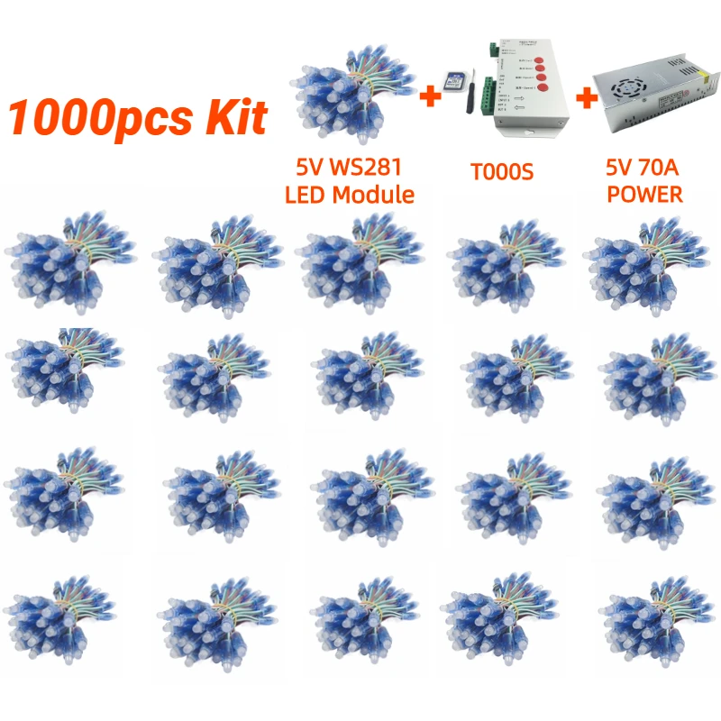 1000-500pcs-12mm-WS2811-5V-iC-Full-Color-Pixel-LED-Module-Light ...