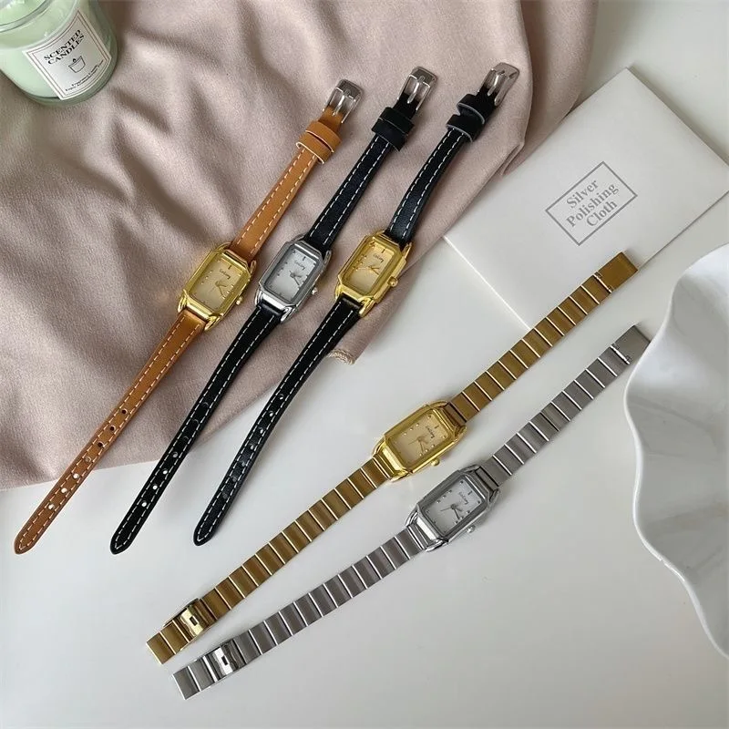 Women-Quartz-Watch-Luxury-Rectangle-Shaped-Clock-Gold-Sliver-Black ...