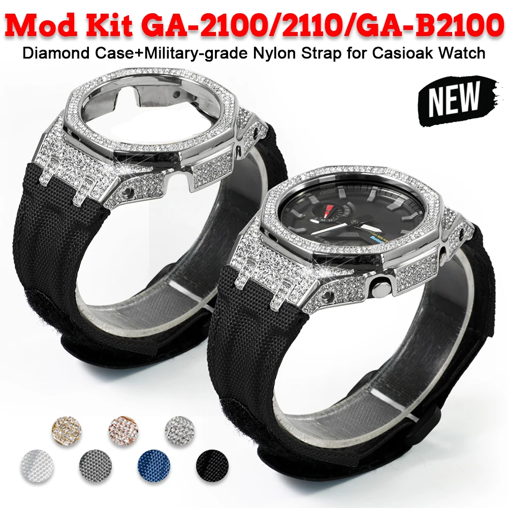Mod Kit For Casioak GA-2100/GA2110/GAB2100 Diamond Case+Military-grade ...