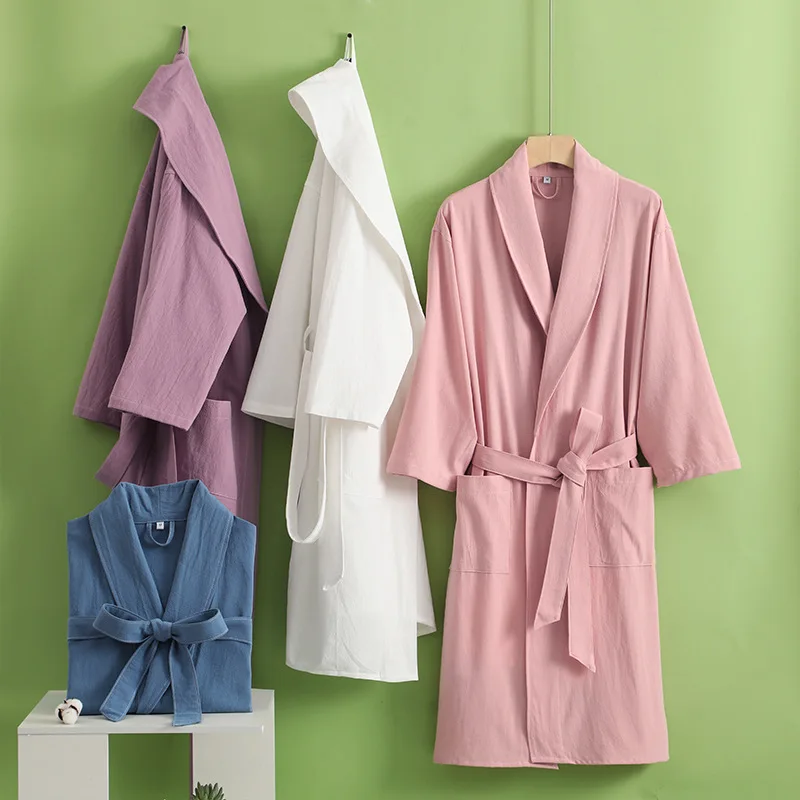 Hotel-Cotton-Bathrobe-High-Qualtiy-Solid-Colors-Long-Sleeve-Mens-and ...